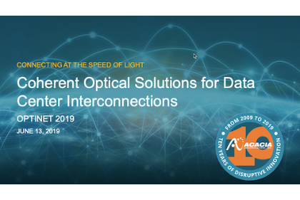 Coherent Optical Solutions for Data Center Interconnections » Acacia
